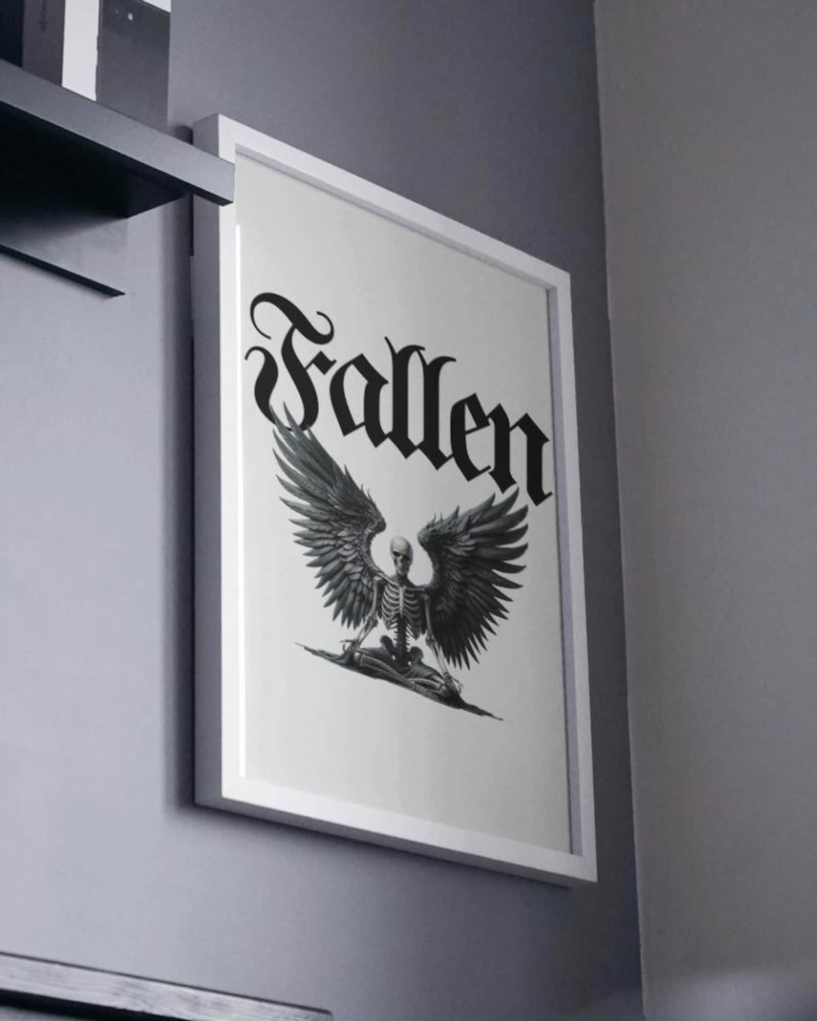Fallen Angel Printable Digital Download, Fallen Angel Skeleton Modern ...