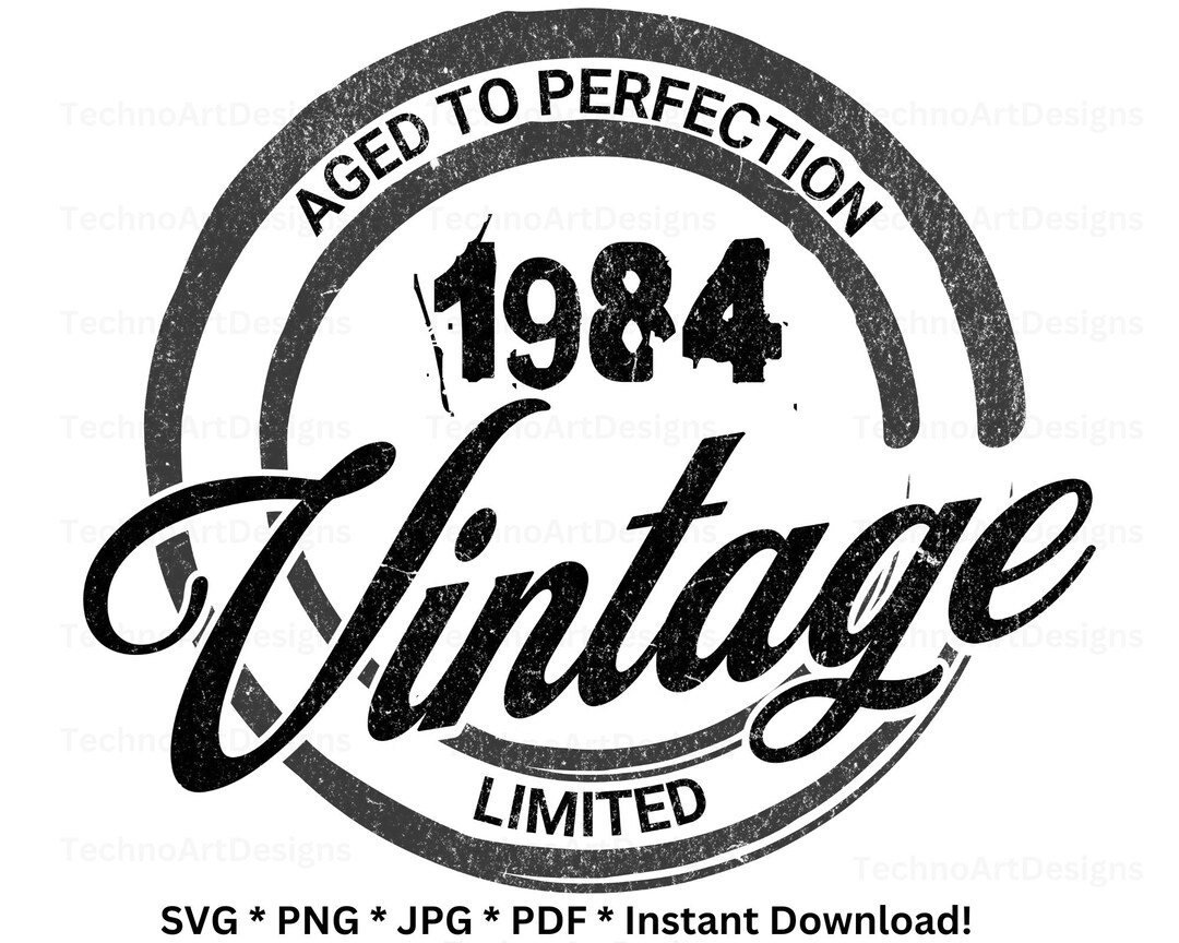40th Birthday Svg, 1984 Birthday Svg, Vintage 1984 Svg, 40th Birthday ...