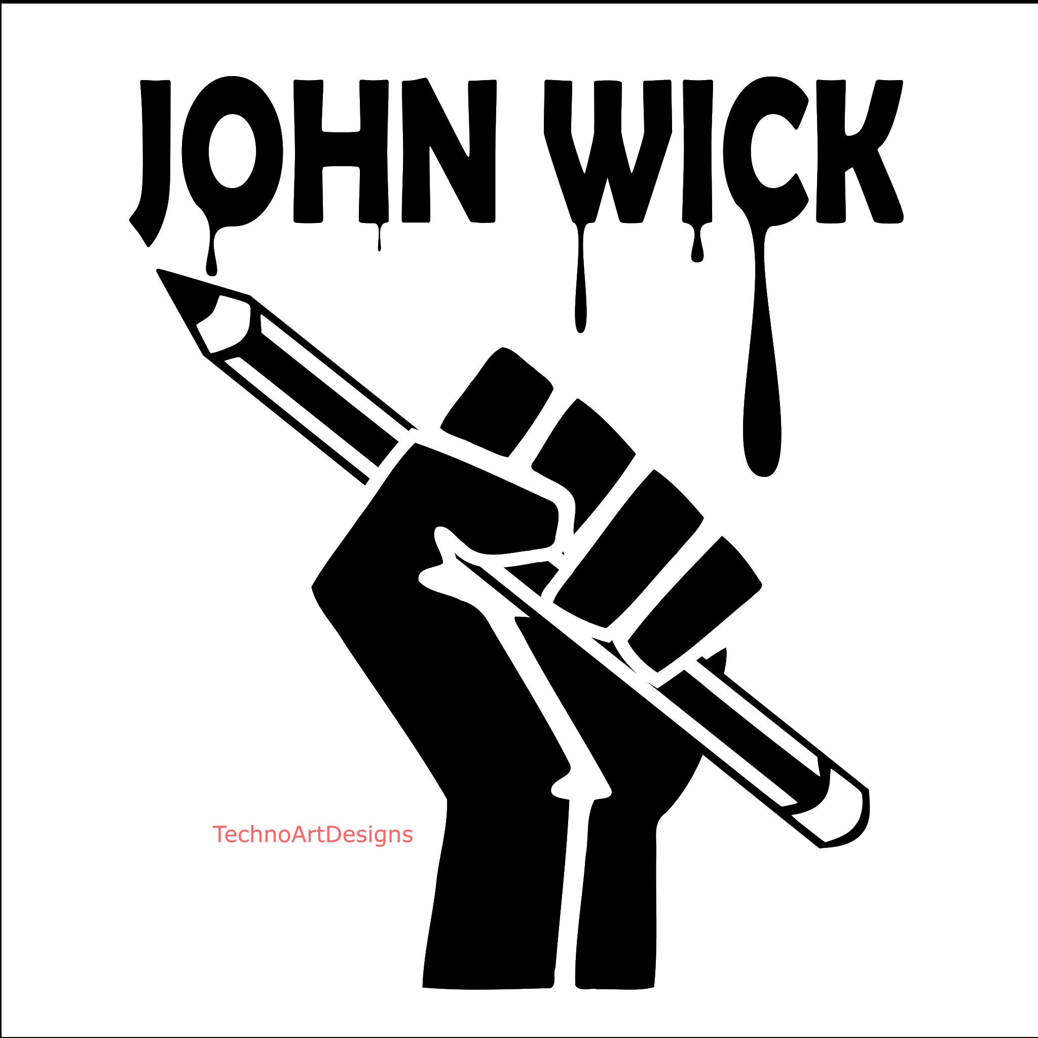 John Wick SVG PNG Pdf Jpg Pencil in Fist Lethal Weapon, Keanu Reeves ...