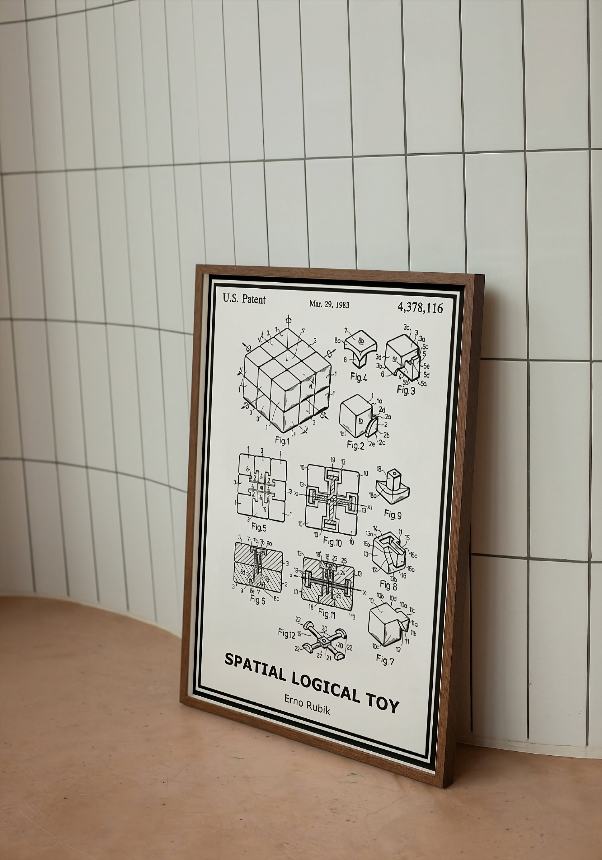 Rubik's Cube Patent Print, Spatial Logical Toy, Rubik Game Jpg Jpeg ...