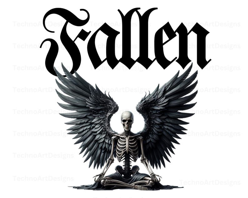 Fallen Angel Printable Digital Download, Fallen Angel Skeleton Modern ...