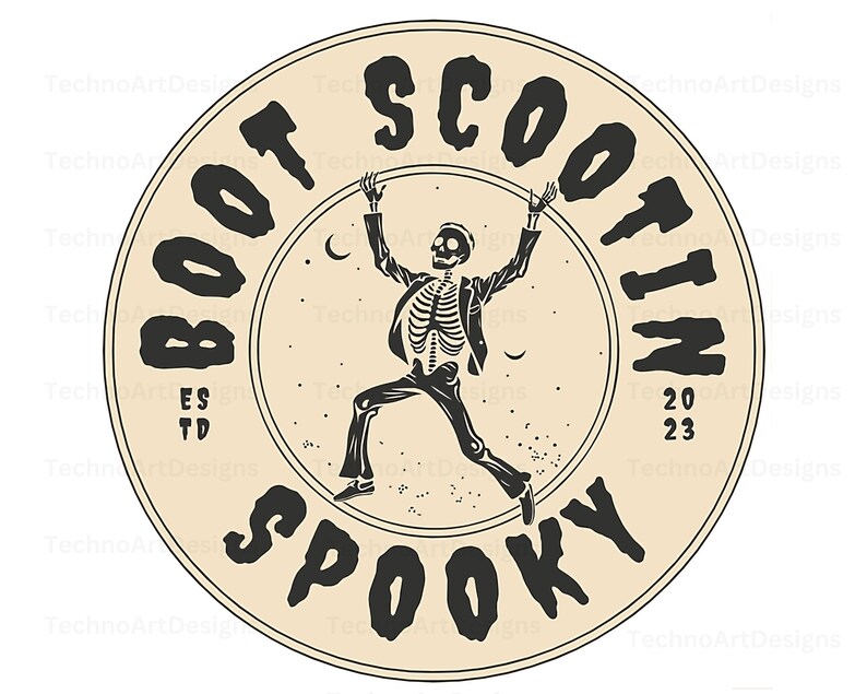 Boot Scootin Spooky SVG PNG Dancing Skeleton Svg Halloween - Etsy