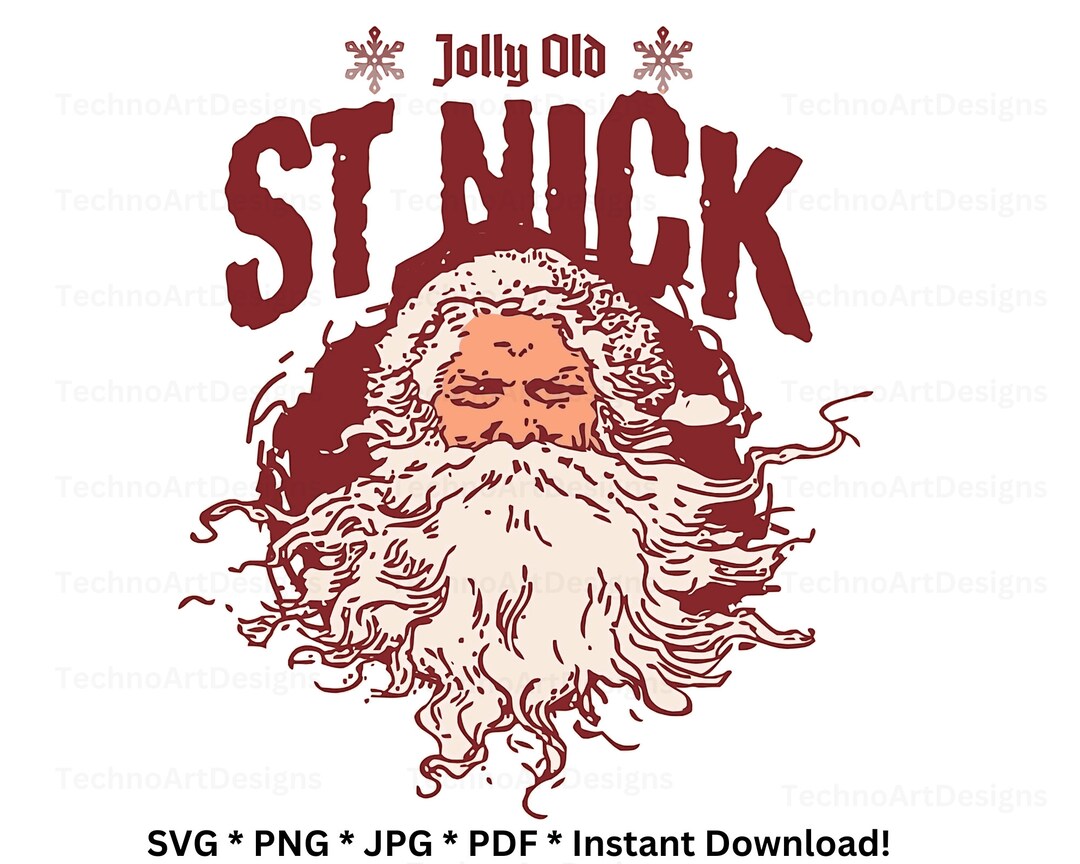 Saint Nicholas Icon Svg Santa Claus Smiley Face Png Holly - Etsy