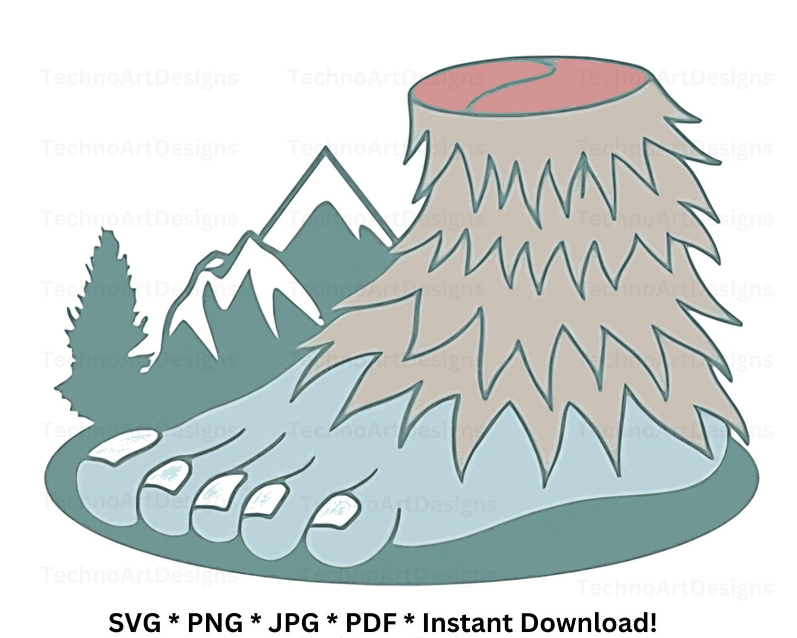 Bigfoot Svg, Bigfoot Png, Bigfoot Clip Art, Bigfoot Mountain Svg ...