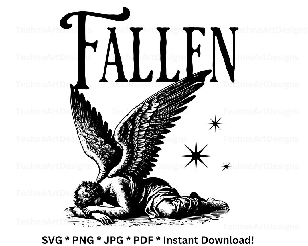 Fallen Angel Printable Digital Download, Fallen Angel Modern Wall Decor ...