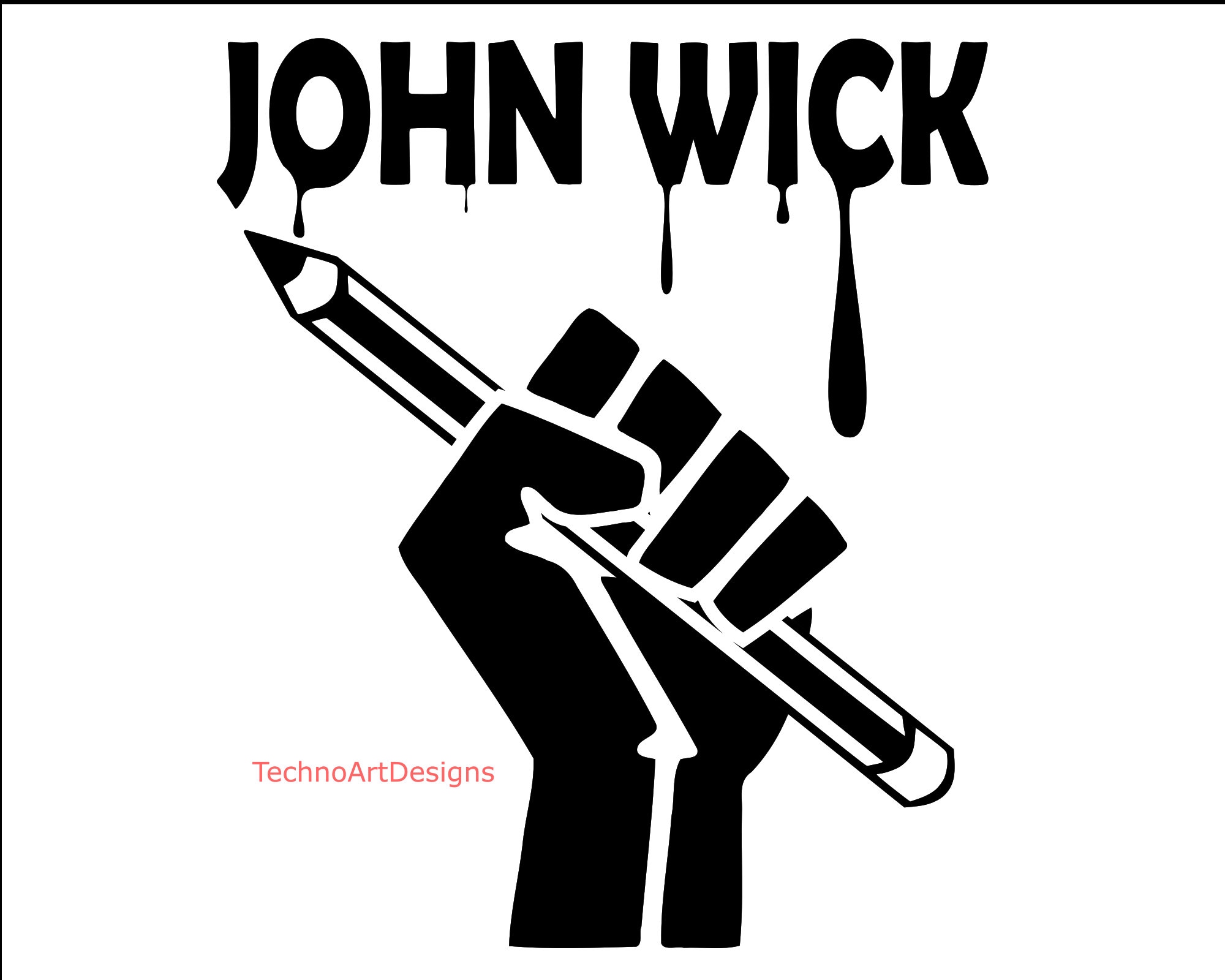 John Wick SVG PNG Pdf Jpg Pencil in Fist Lethal Weapon, Keanu Reeves ...
