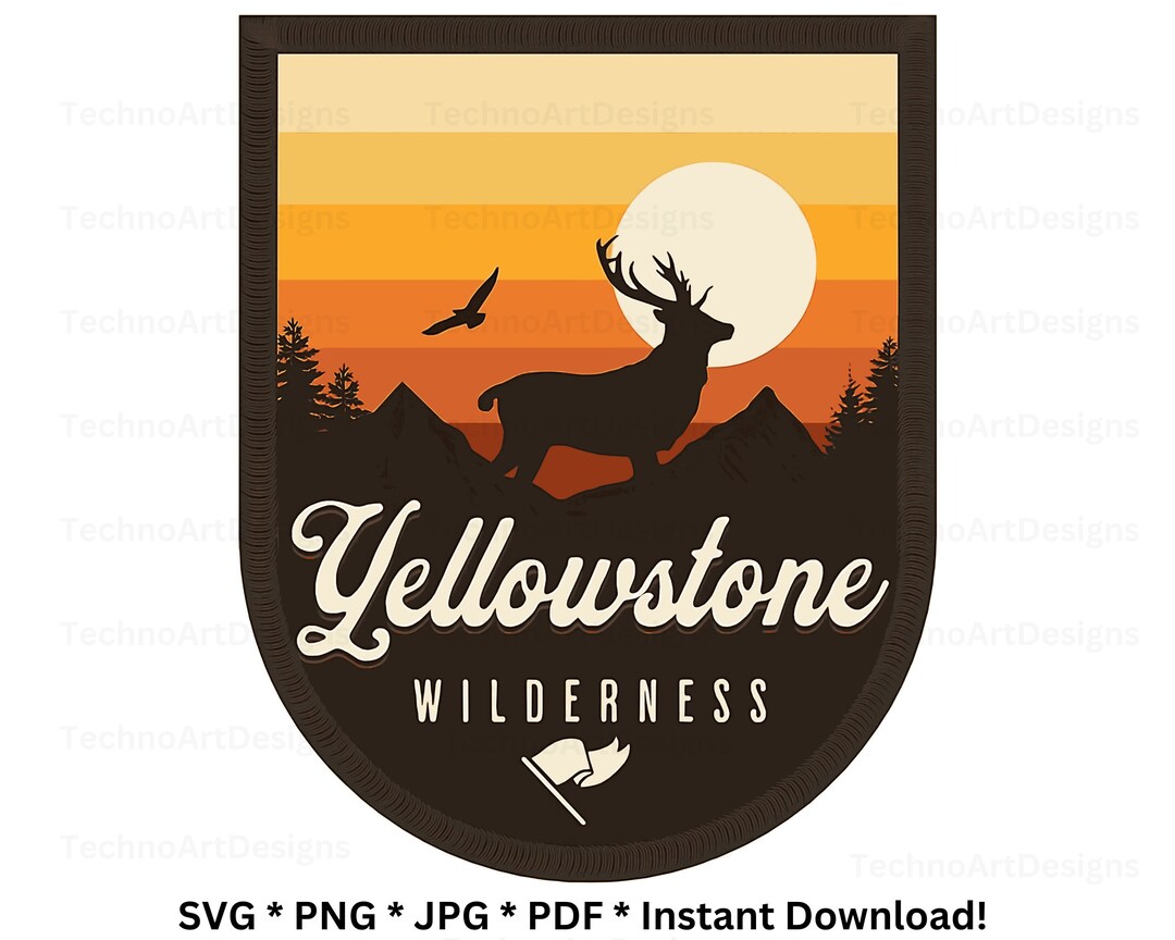 Yellowstone SVG, Yellowstone Hiking SVG, Wilderness, Yellowstone ...