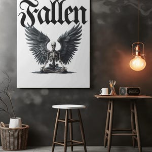 Fallen Angel Printable Digital Download, Fallen Angel Skeleton Modern ...
