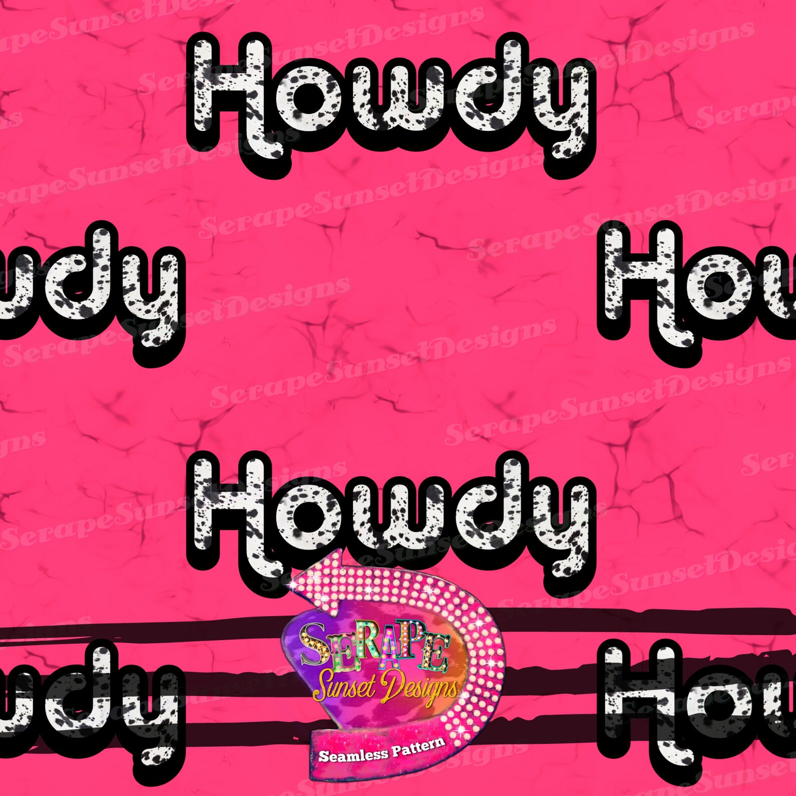 Cowhide Howdy Seamless Pattern - Etsy