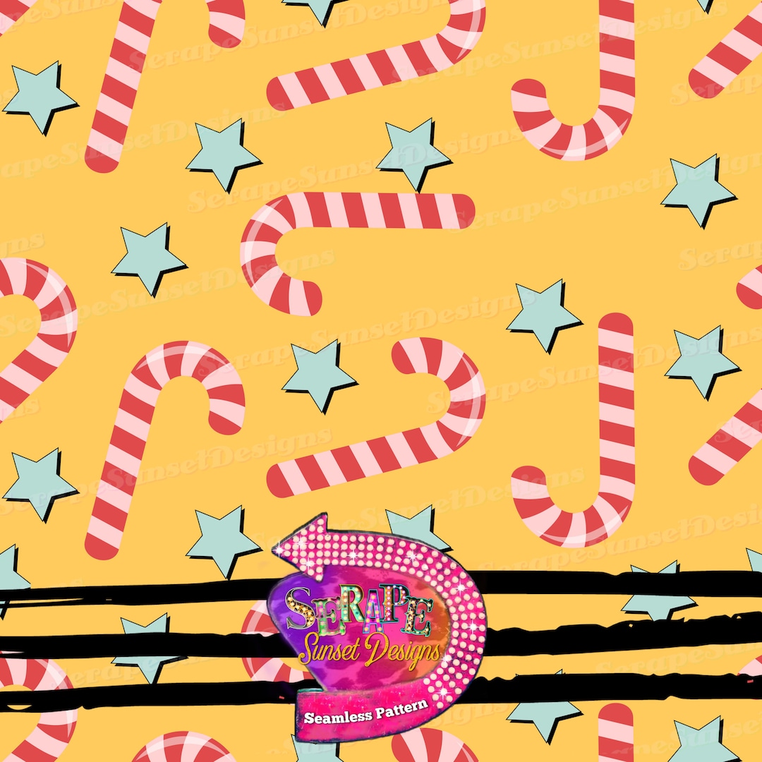 Retro Candy Caine Seamless File - Etsy