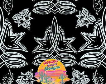 Boot Top Boot Stitch Cowboy Western Rodeo Seamless Pattern by Double B ...