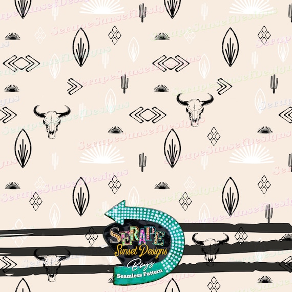 Western Desert Seamless Pattern - Etsy