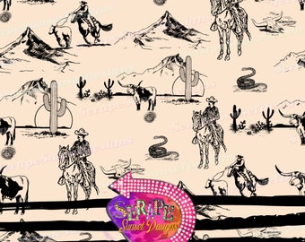 Western Desert Seamless Pattern - Etsy