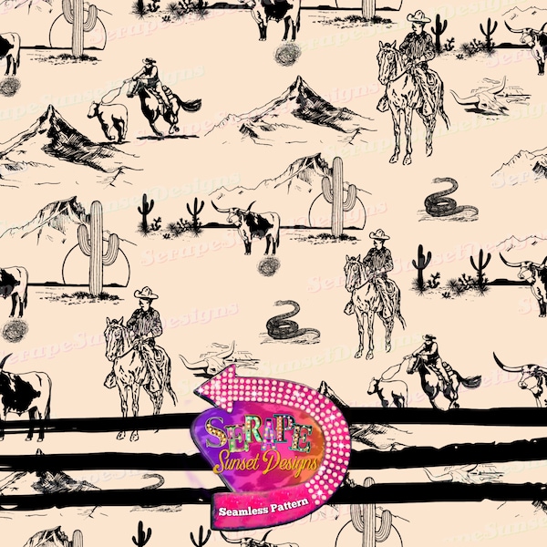 Western Print Seamless Pattern - Etsy