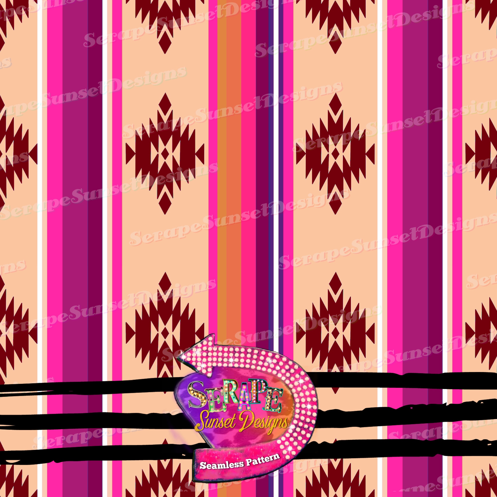 90s Serape Stripes Aztec Western Seamless Pattern - Etsy