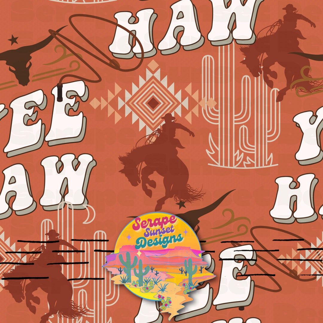 Western Yeehaw Cowboy Seamless Pattern, Boys Fabric Pattern - Etsy