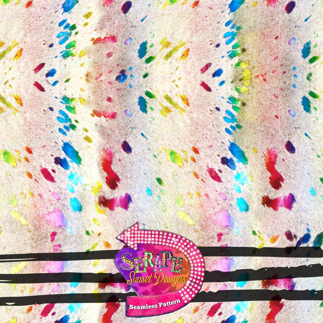 Rainbow Acid Wash Cowhide Seamless Pattern - Etsy