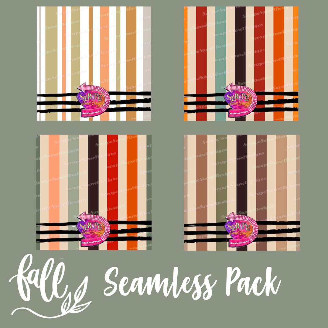 Fall Stripes Bundle Pack Seamless Pattern - Etsy