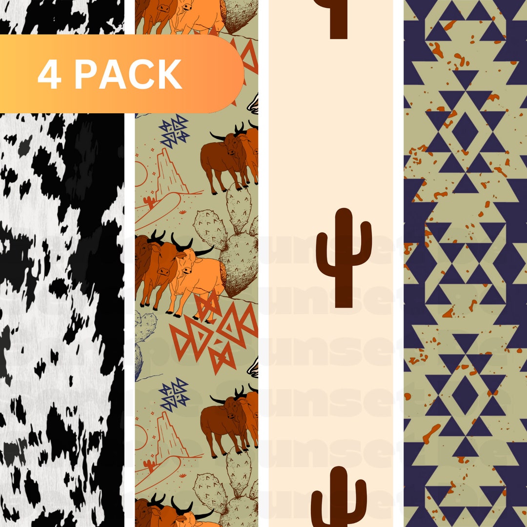 4 Pack Ranchy Little Western Seamless File , Fabric Pattern - Etsy