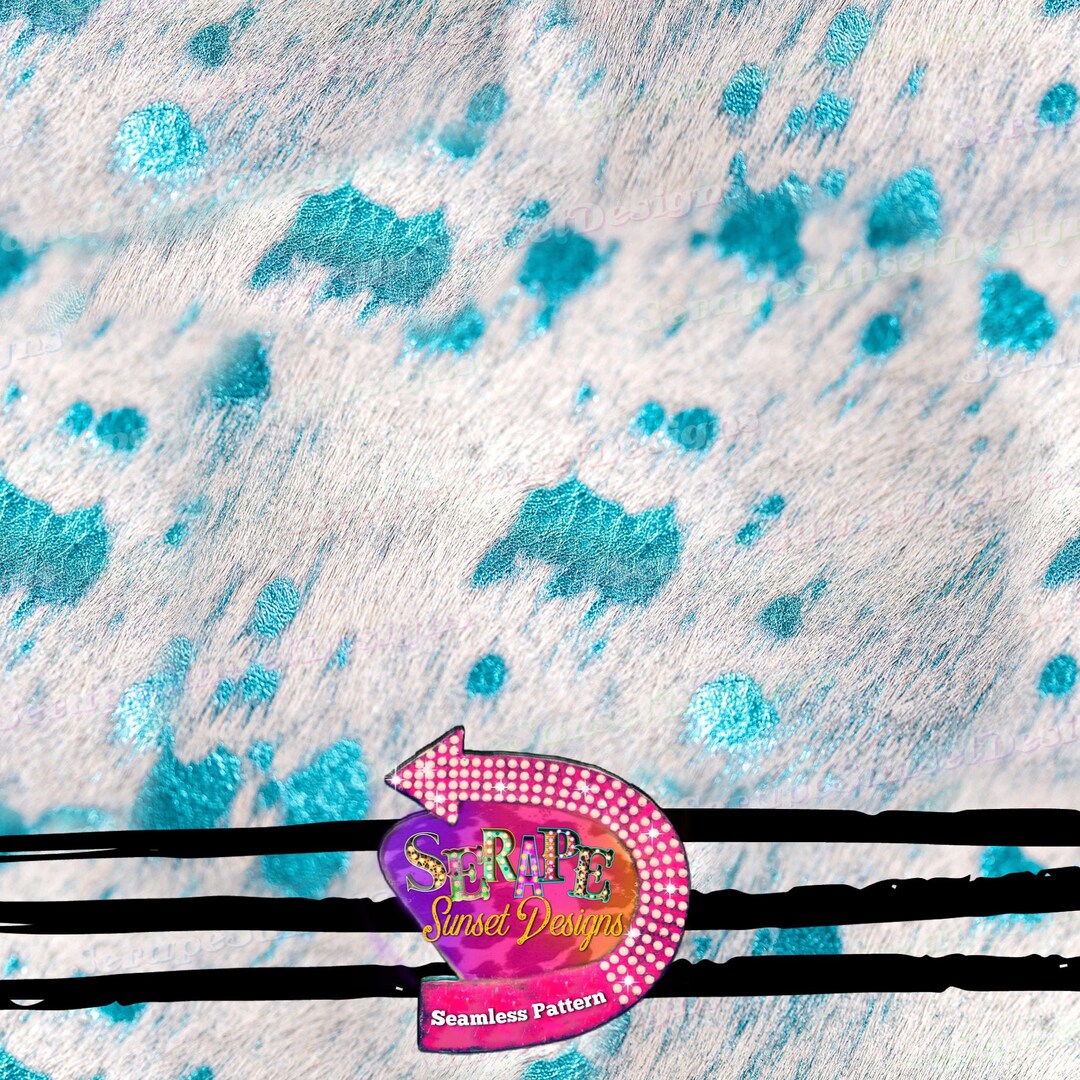 Blue Metallic Acid Wash Cowhide Seamless Pattern - Etsy