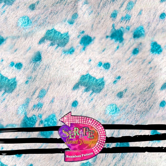 Blue Metallic Acid Wash Cowhide Seamless Pattern - Etsy