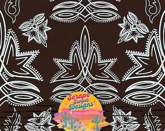 Boot Top Boot Stitch Cowboy Western Rodeo Seamless Pattern by Double B ...