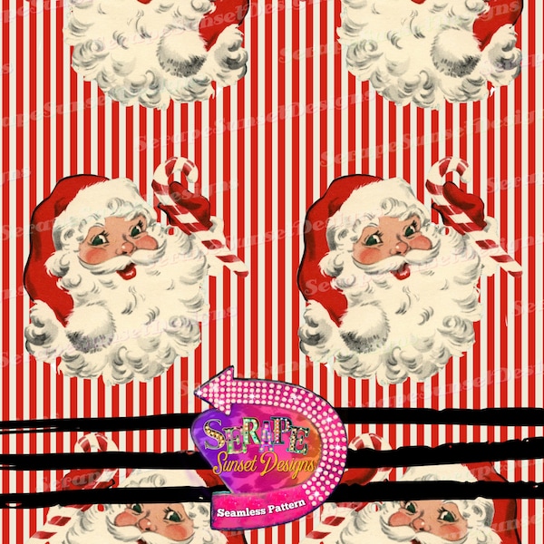 Vintage Santa Fabric - Etsy
