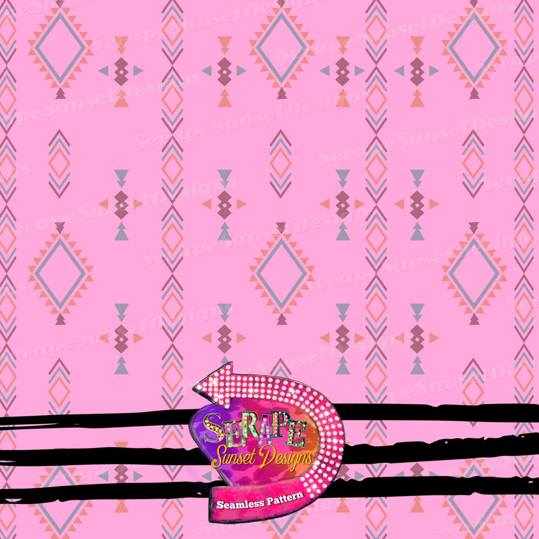 Pink Aztec Western Seamless Pattern - Etsy