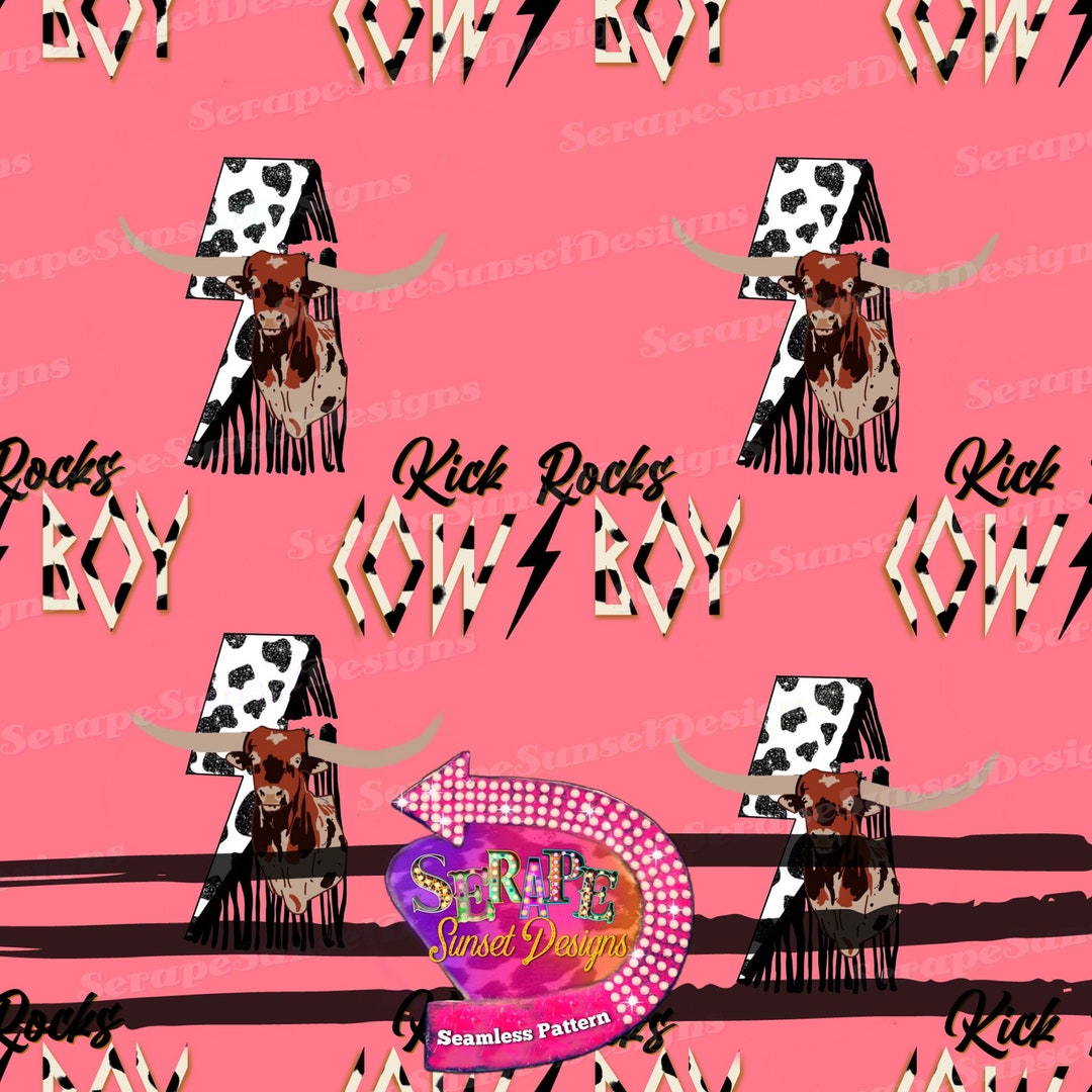 Kick Rocks Cowboy Seamless File - Etsy
