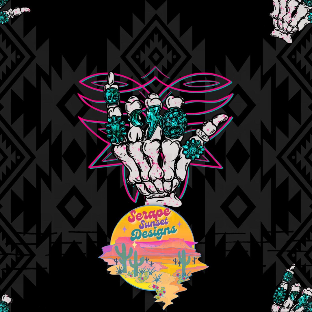 Aztec Boot Stitch Yallternative Skull Turq Rings Seamless Pattern - Etsy