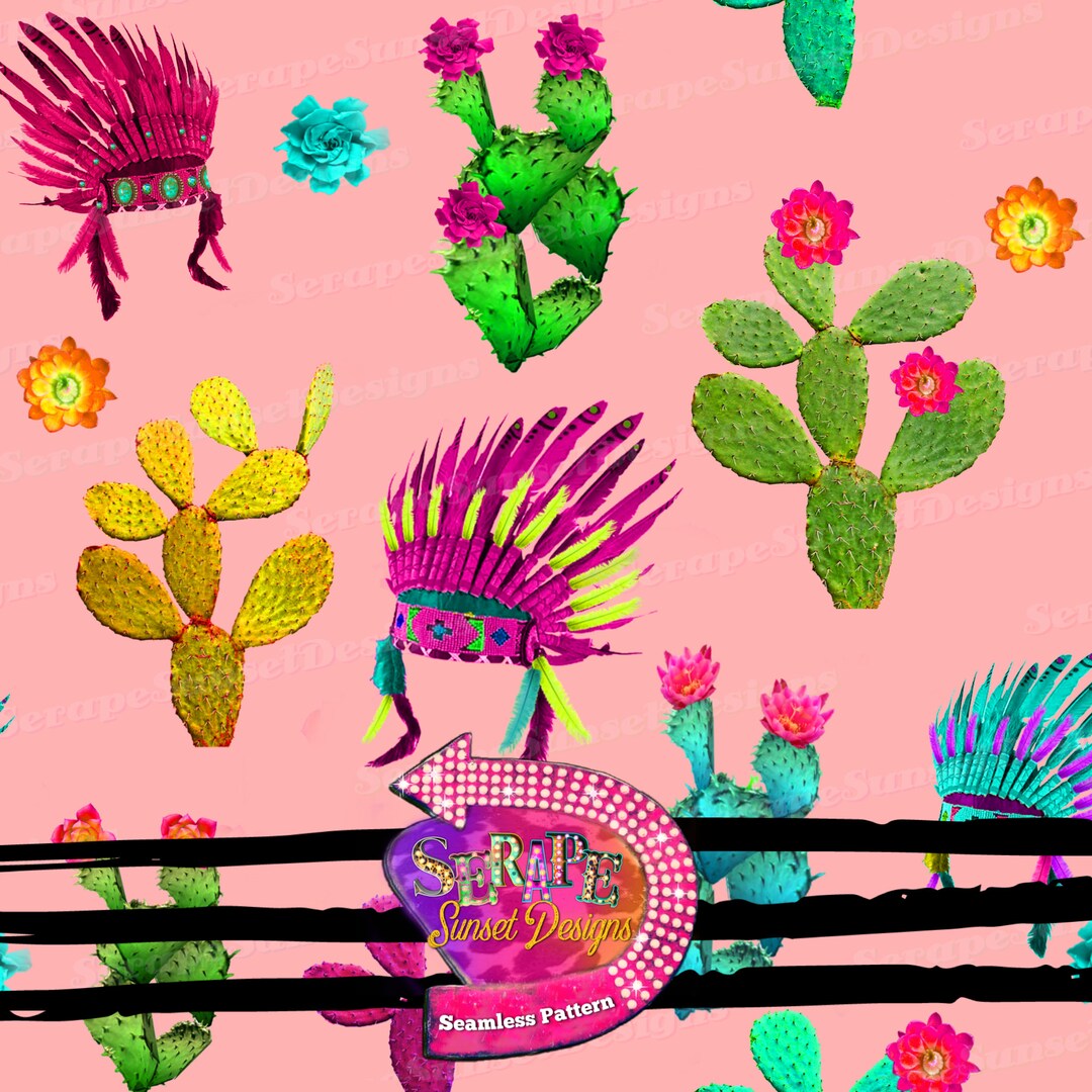 Indian Outlaws Seamless Pattern Digital Paper - Etsy