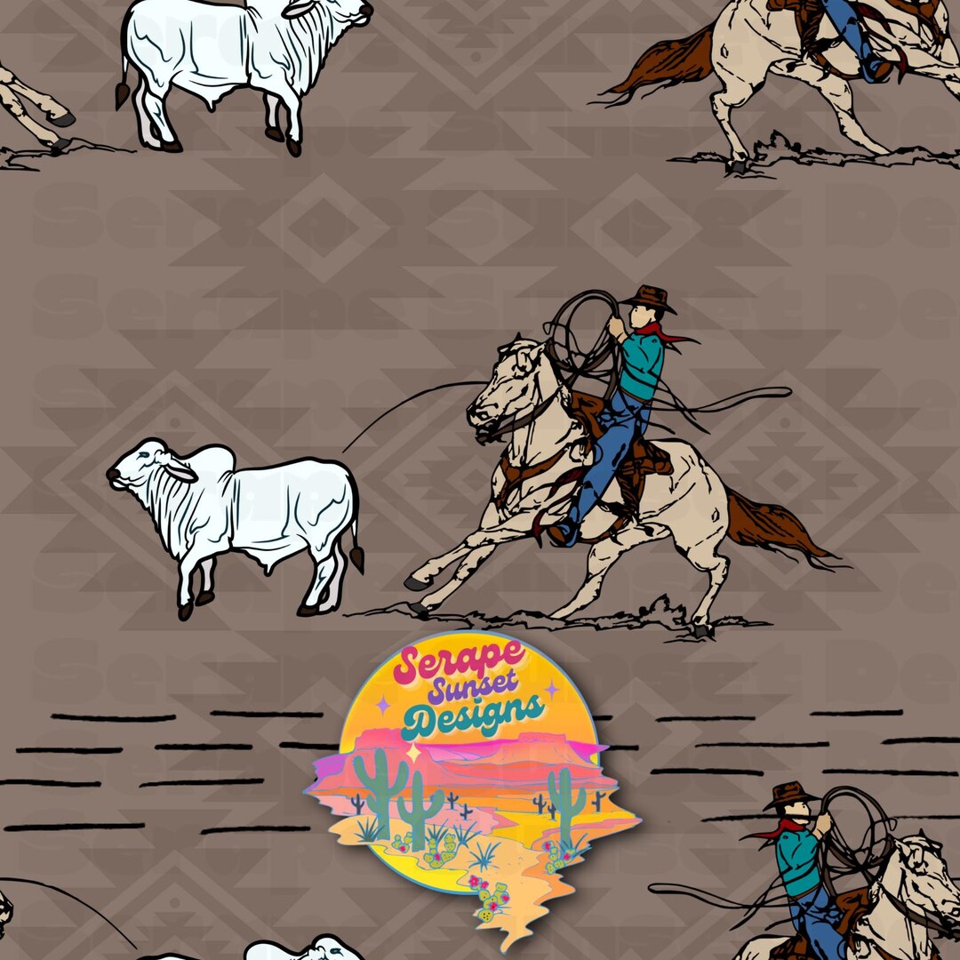 Cowboy Robin Aztec Seamless Pattern - Etsy