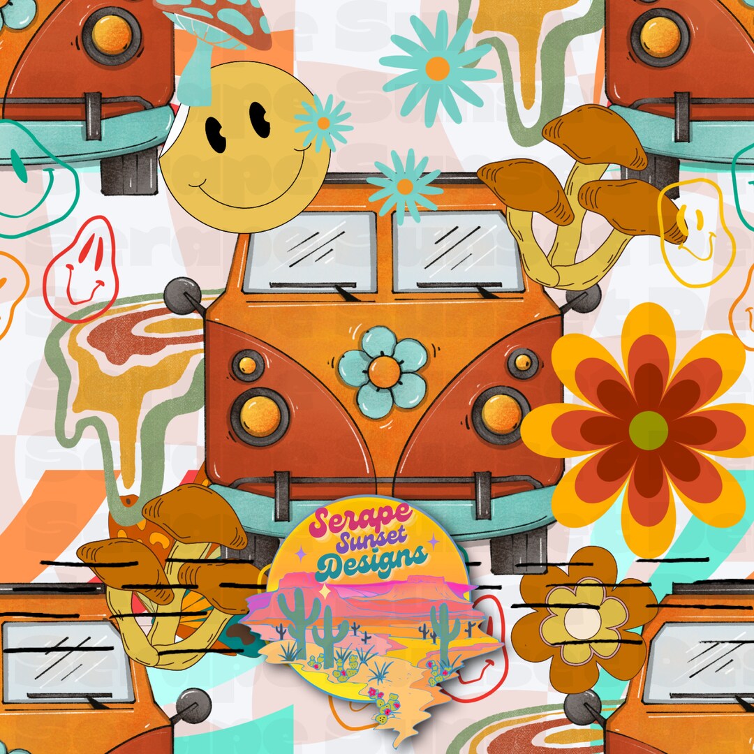 Retro 70s Groovy Extreme Seamless Pattern - Etsy