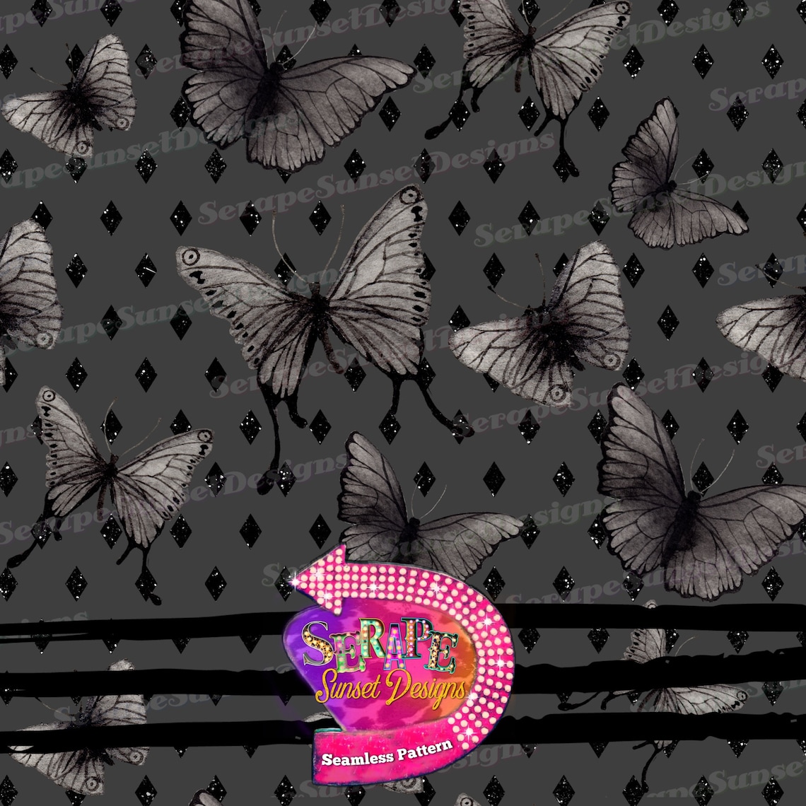 Spooky Butterfly Halloween Seamless Pattern - Digital Paper - Etsy