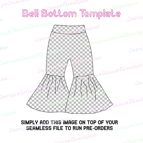 Bell Bottoms Mock up Template NOT a Sewing Pattern. See Video - Etsy