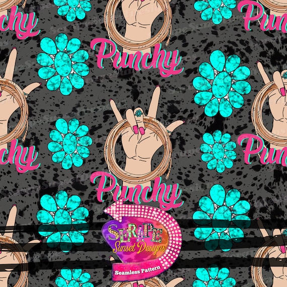 Punchy Cowgirl Seamless Pattern - Etsy