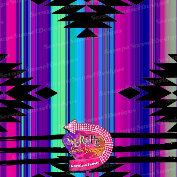 Serape Stripes Aztec Western Seamless Pattern | Etsy