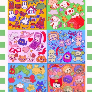Cute Trinket/character Aesthetic Sticker Sheets - Etsy