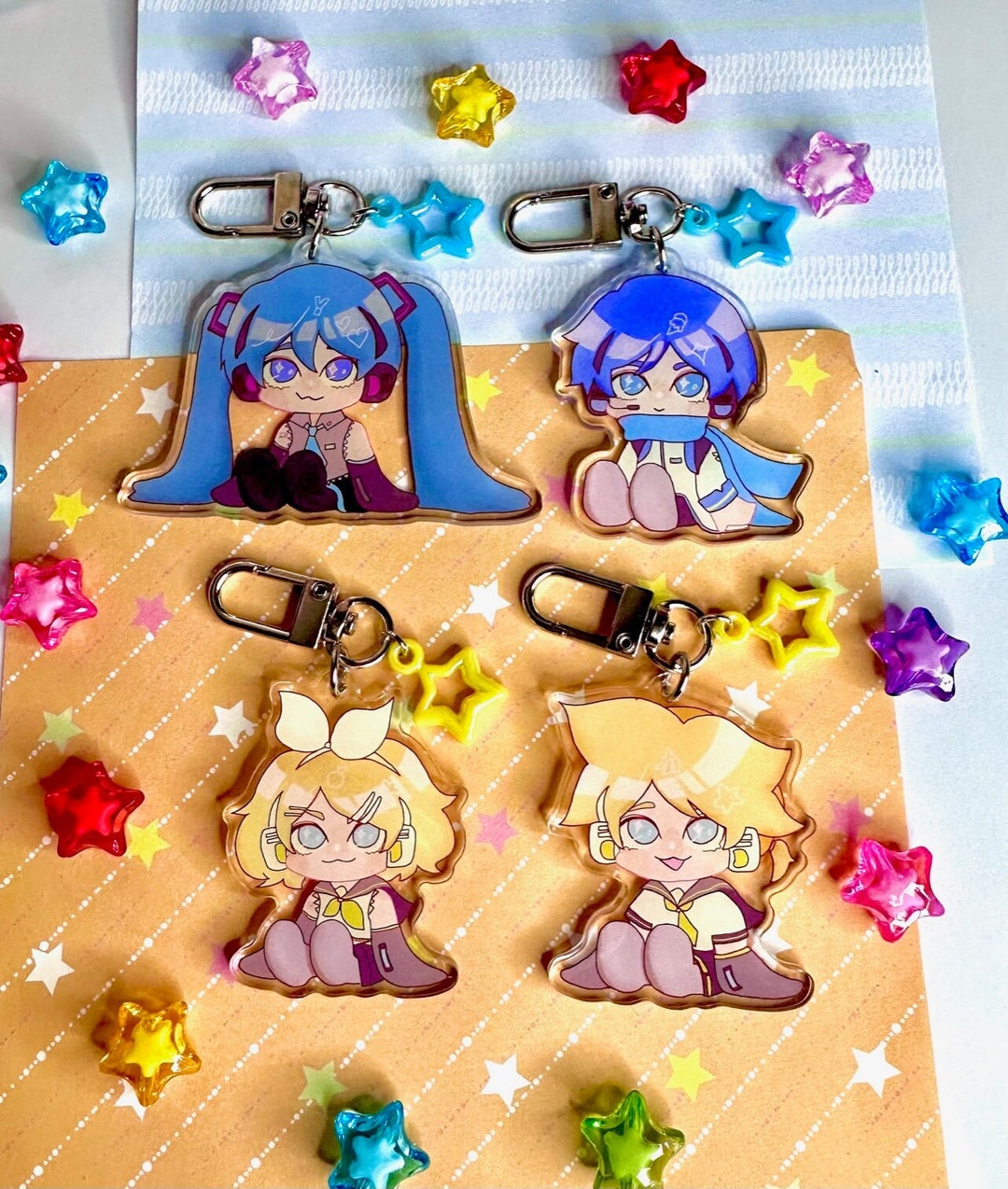 Vocaloid Keychains (miku, Rin, Len, Kaito) - Etsy