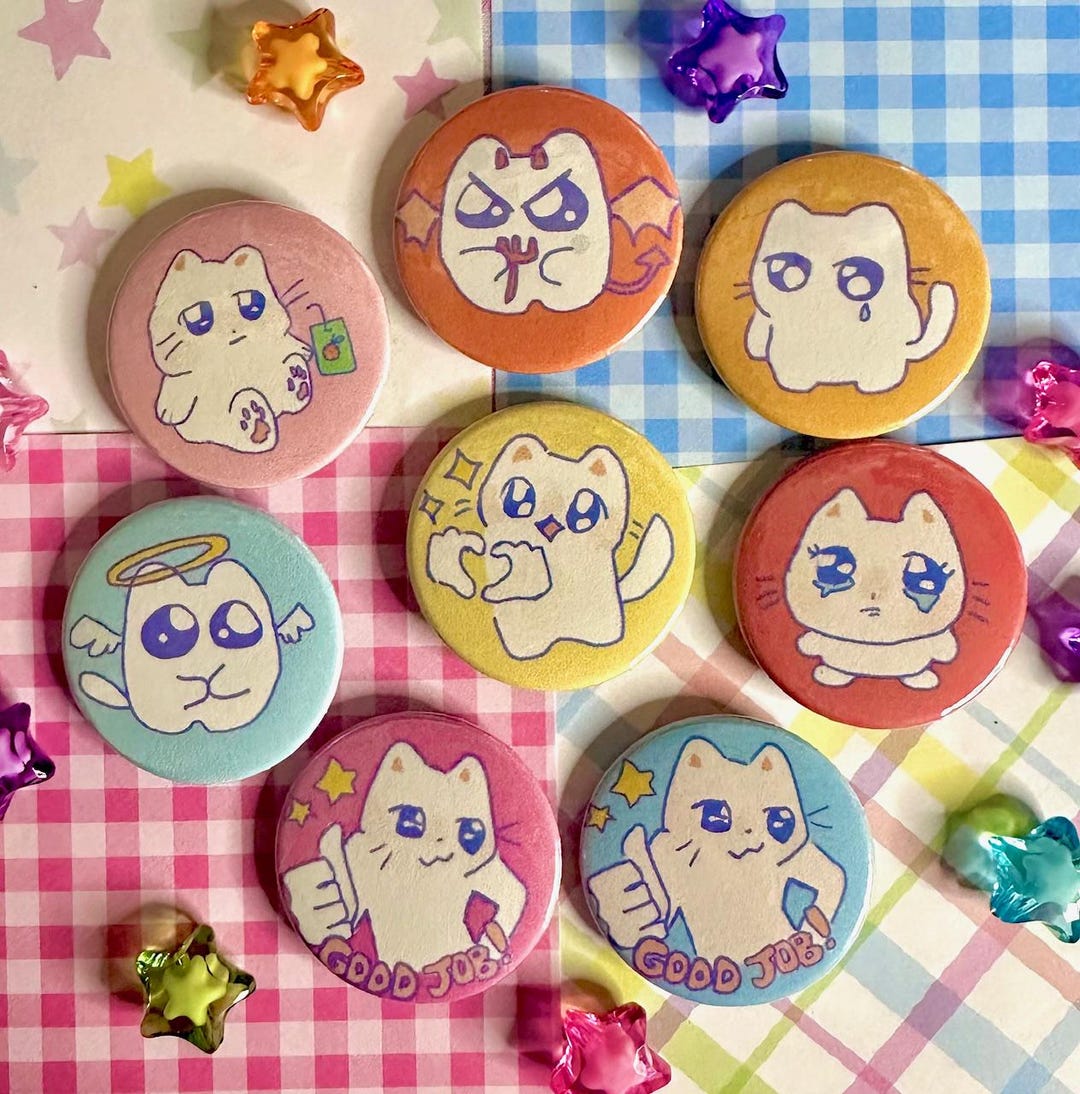Reaction Cat Buttons - Etsy