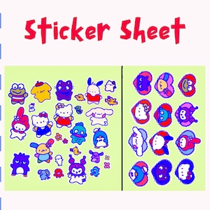 Sanrio Sticker Sheet - Etsy