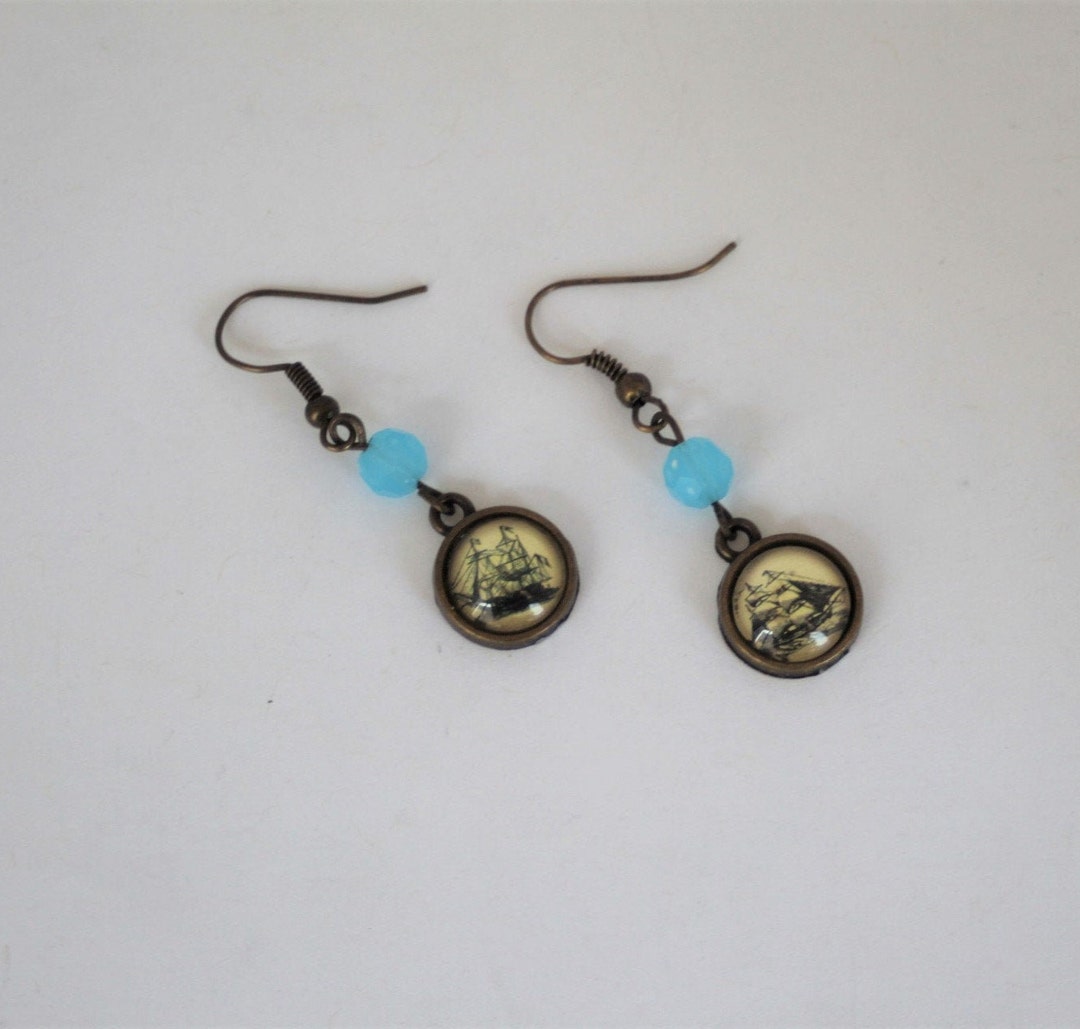 Pirate Ship Earrings - Etsy