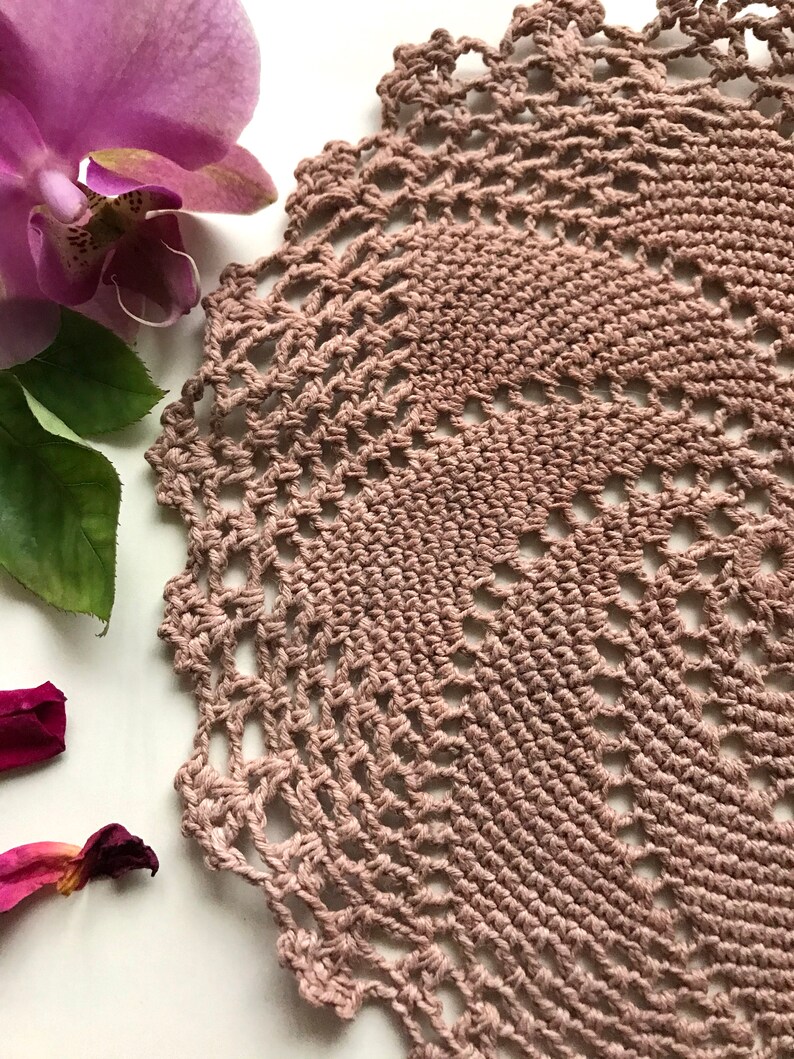 Home & Living Espiral Crochet Doily Eco Dyed Doily Hand Crochet Doily ...