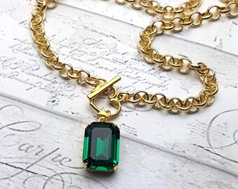 Dark Green Necklace - Etsy