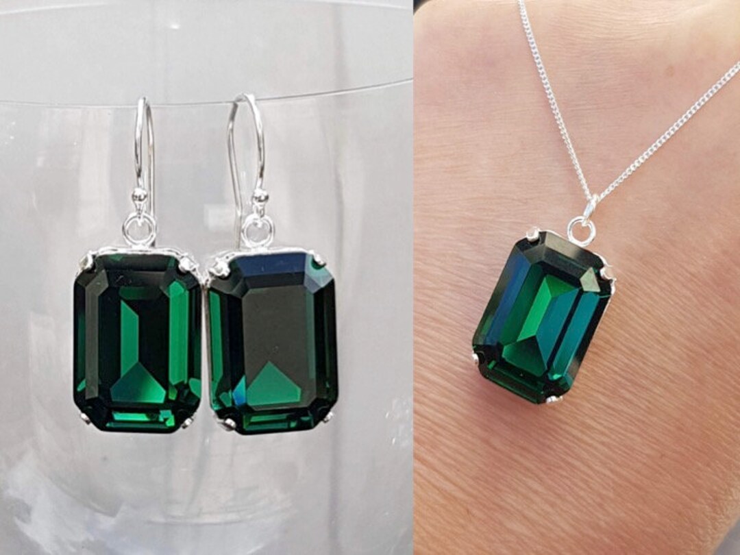 Sterling Silver Jewellery Set Earrings Necklace Pendant - Etsy UK