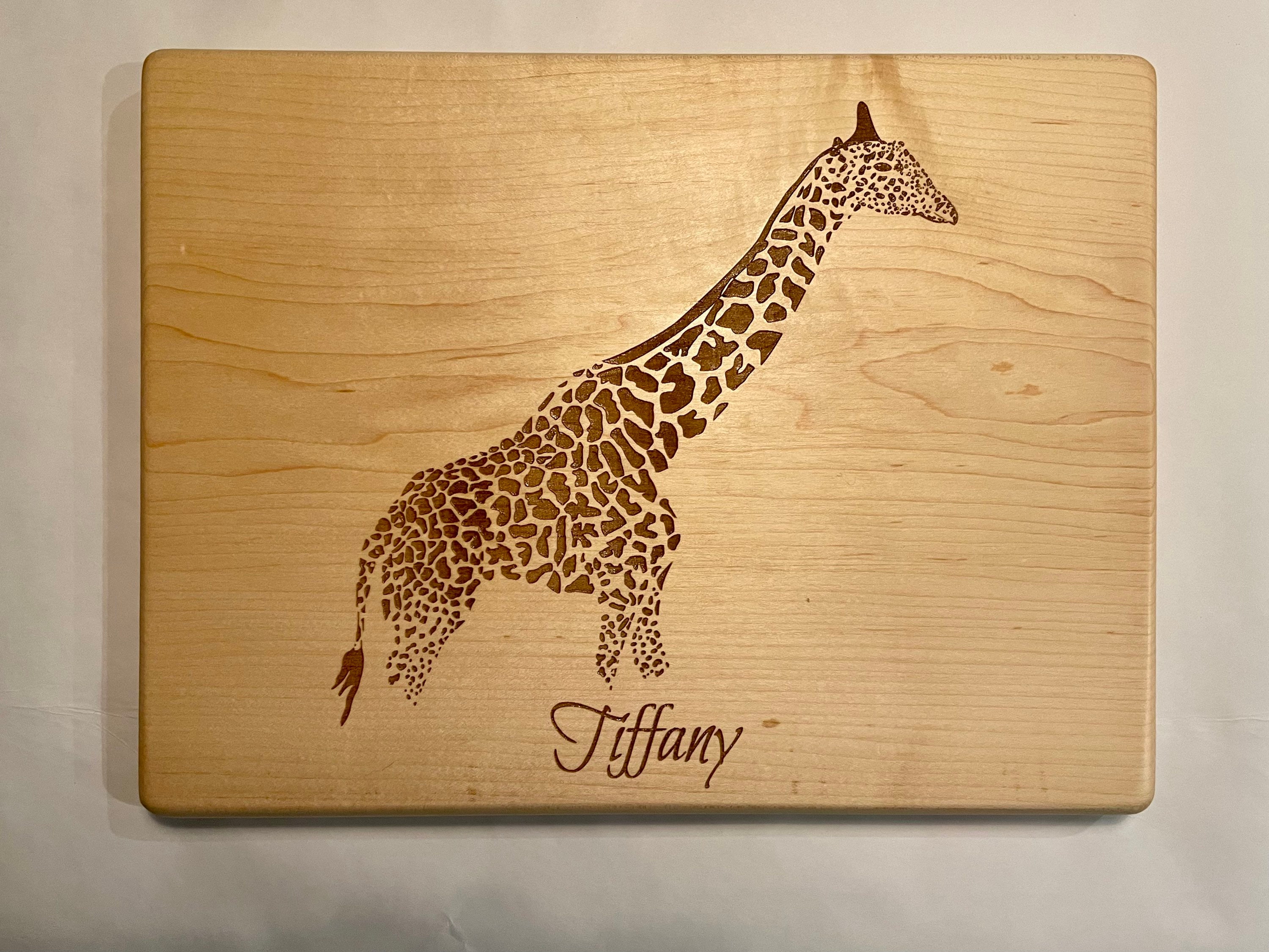 Giraffe Cutting Board, Engraved Cutting Board, Birthday Gift, Giraffe ...