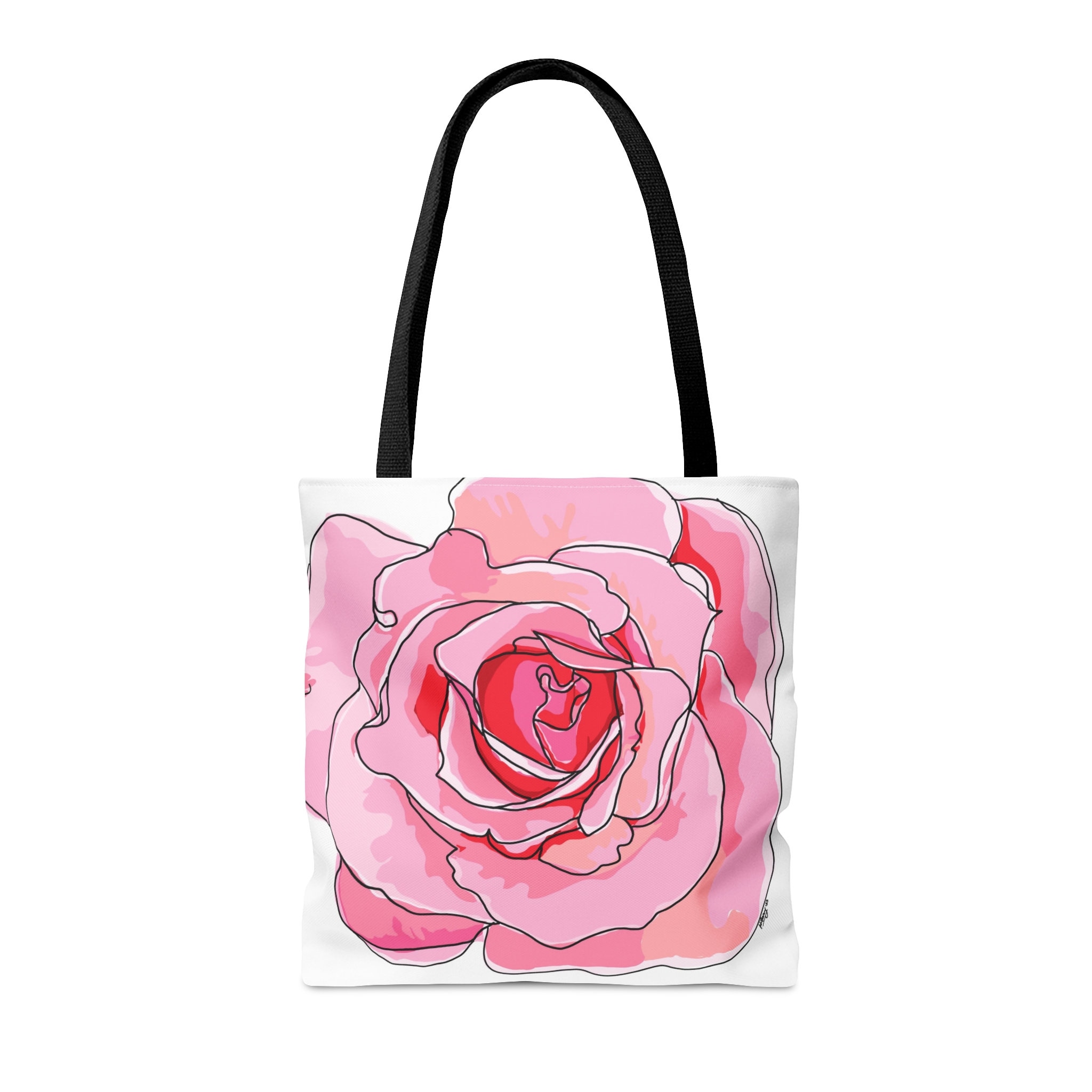 Pink Rose Tote Bag - Etsy