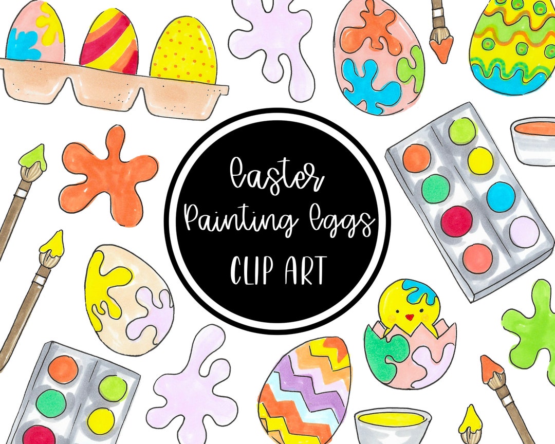 Eggs Easter Clip Art Watercolor Handpainted Digital Clipart Cards ...