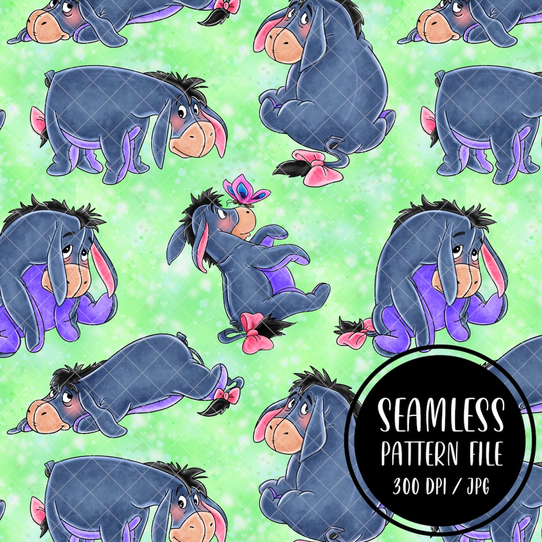 Winnie the Pooh Eeyore Seamless Pattern, Digital Paper Background ...