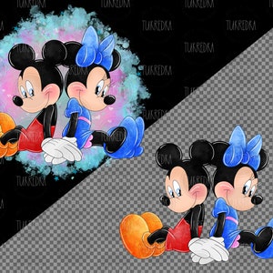Mickey and Minnie Mouse Clipart, PNG Clip Art, Cartoon Sublimation PNG ...